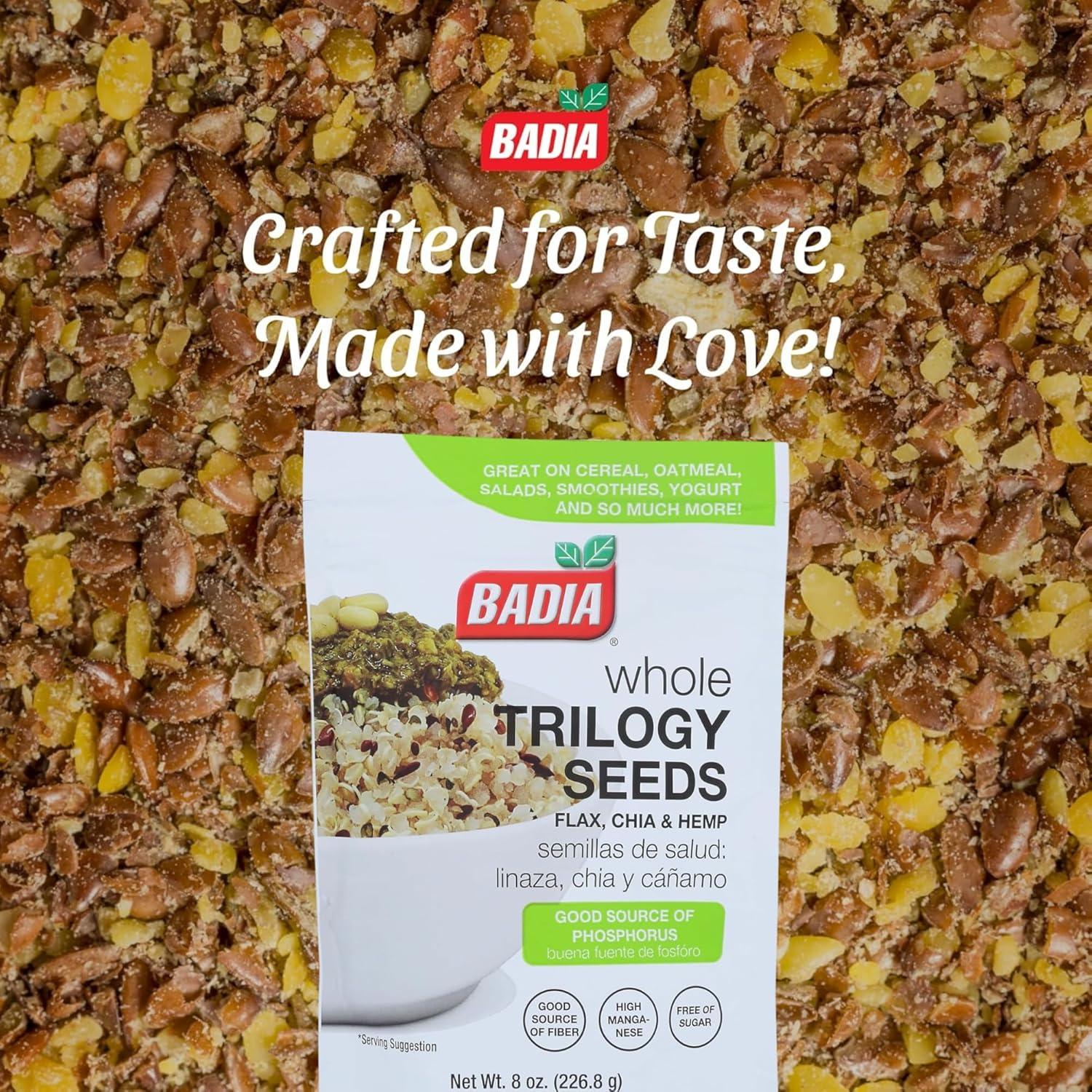 Badia Trilogy Health Seed, Flax, Chia, Hemp Seeds Blend, 8 oz – High ...